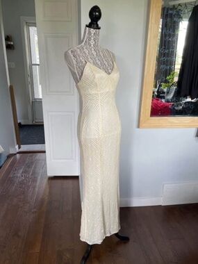 Vintage | Dresses | Vintage Crochet Mermaid Cut Slip Style Party Dress ...